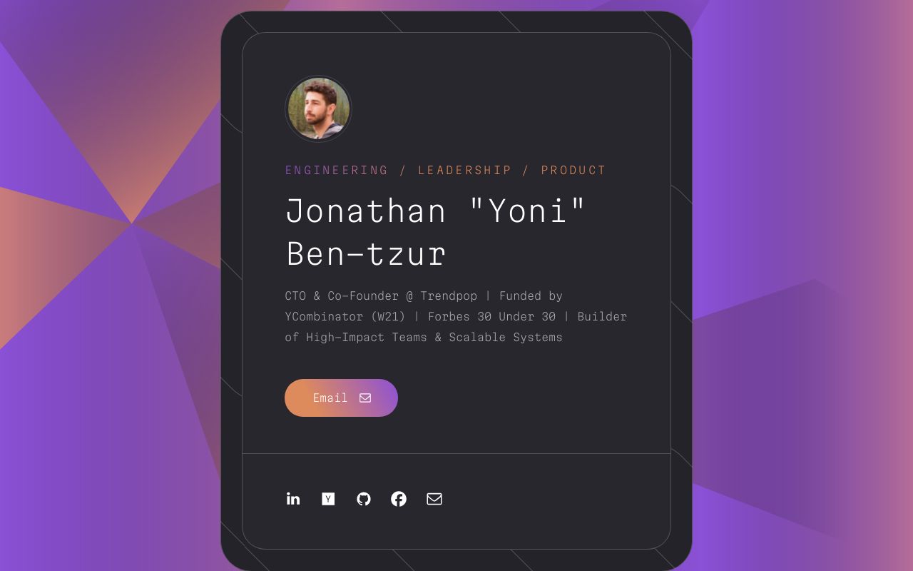 Portfolio | Jonathan "Yoni" Ben-tzur